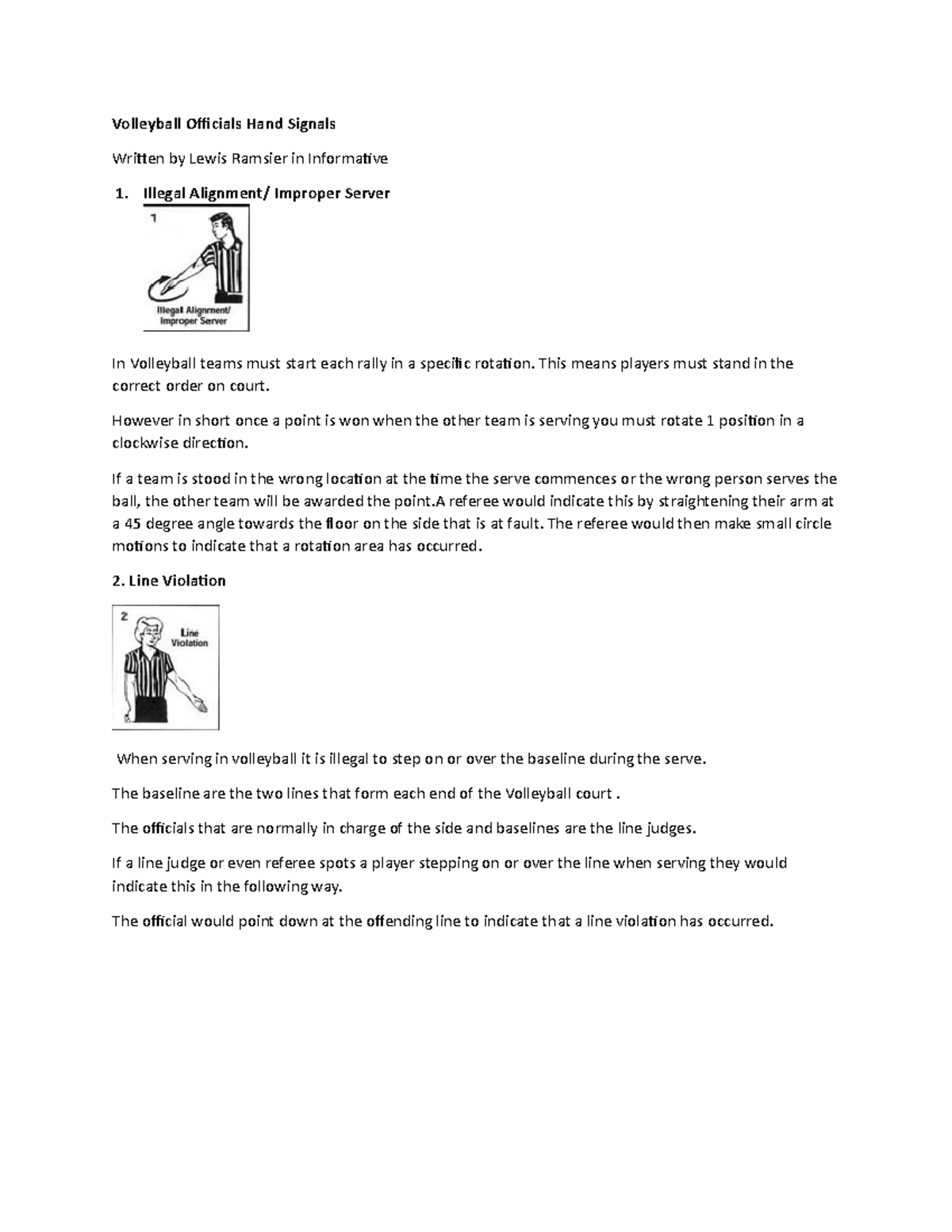 Volleyball Officials Hand Signals: A Comprehensive Guide - Studocu