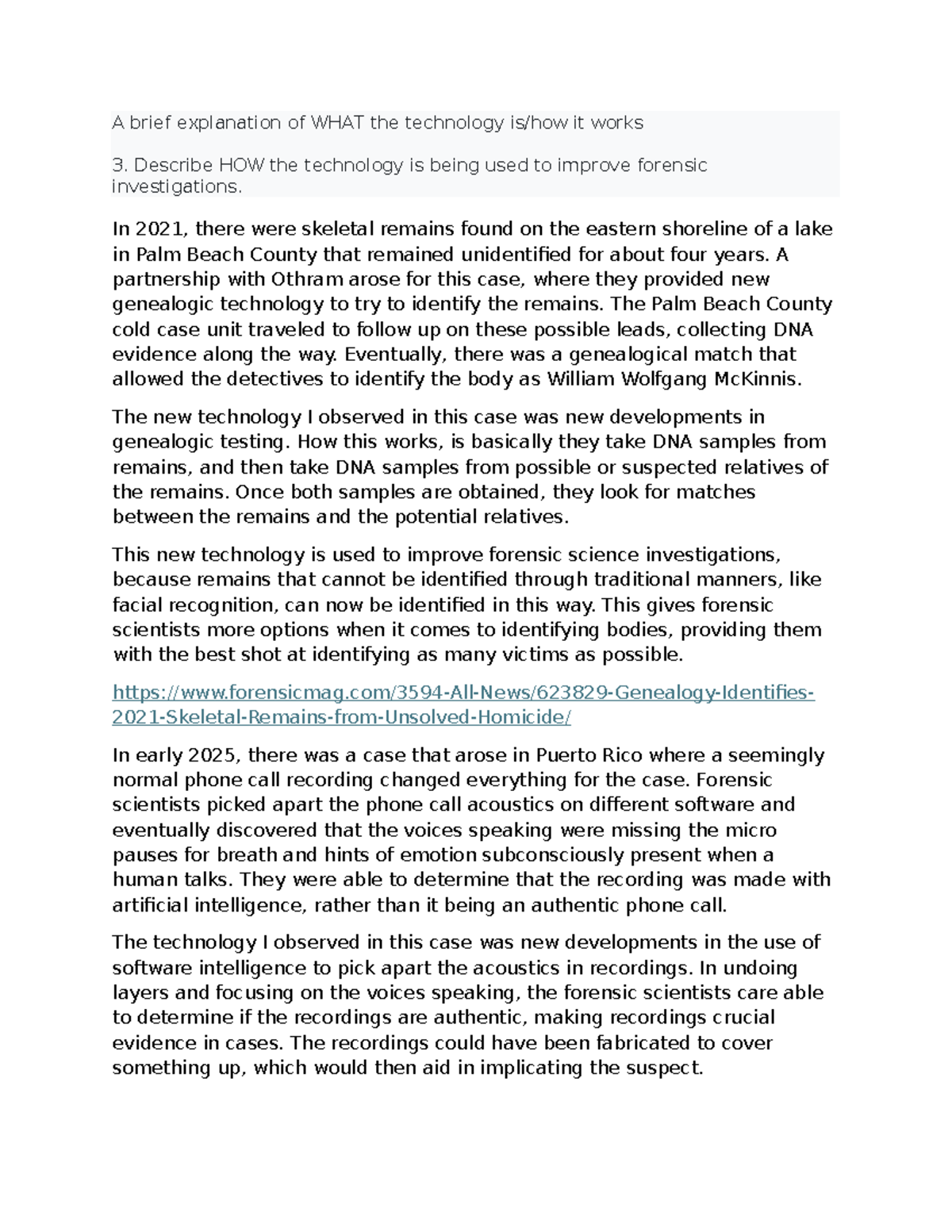 Forensics FEB 1 Activity: Advancements in Genealogic Tech for ...