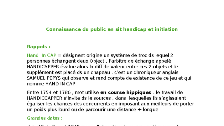 Cm Connaissance des Personnes en Situation de Handicap : Rappels et ...