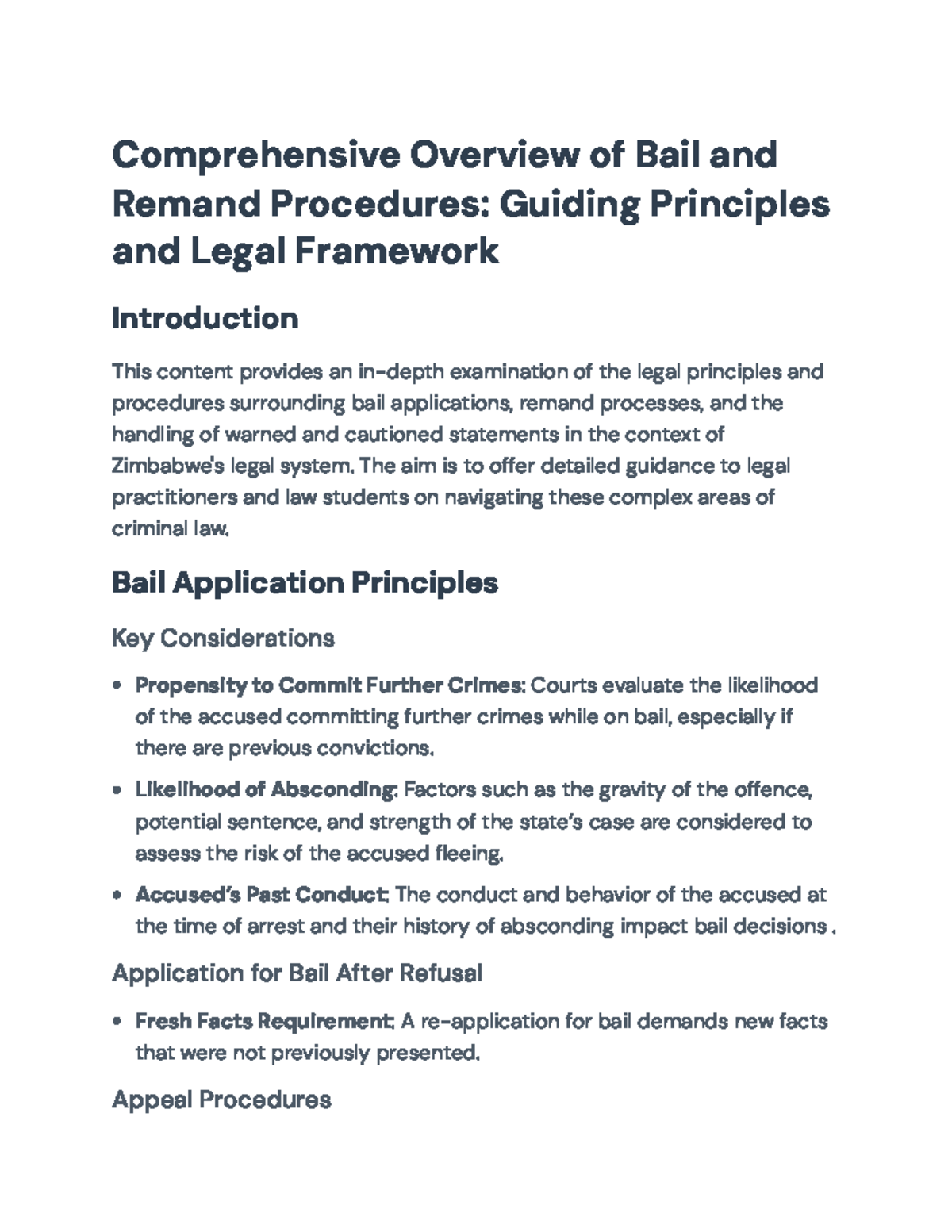 Comprehensive Overview of Zimbabwe's Bail and Remand Procedures ...