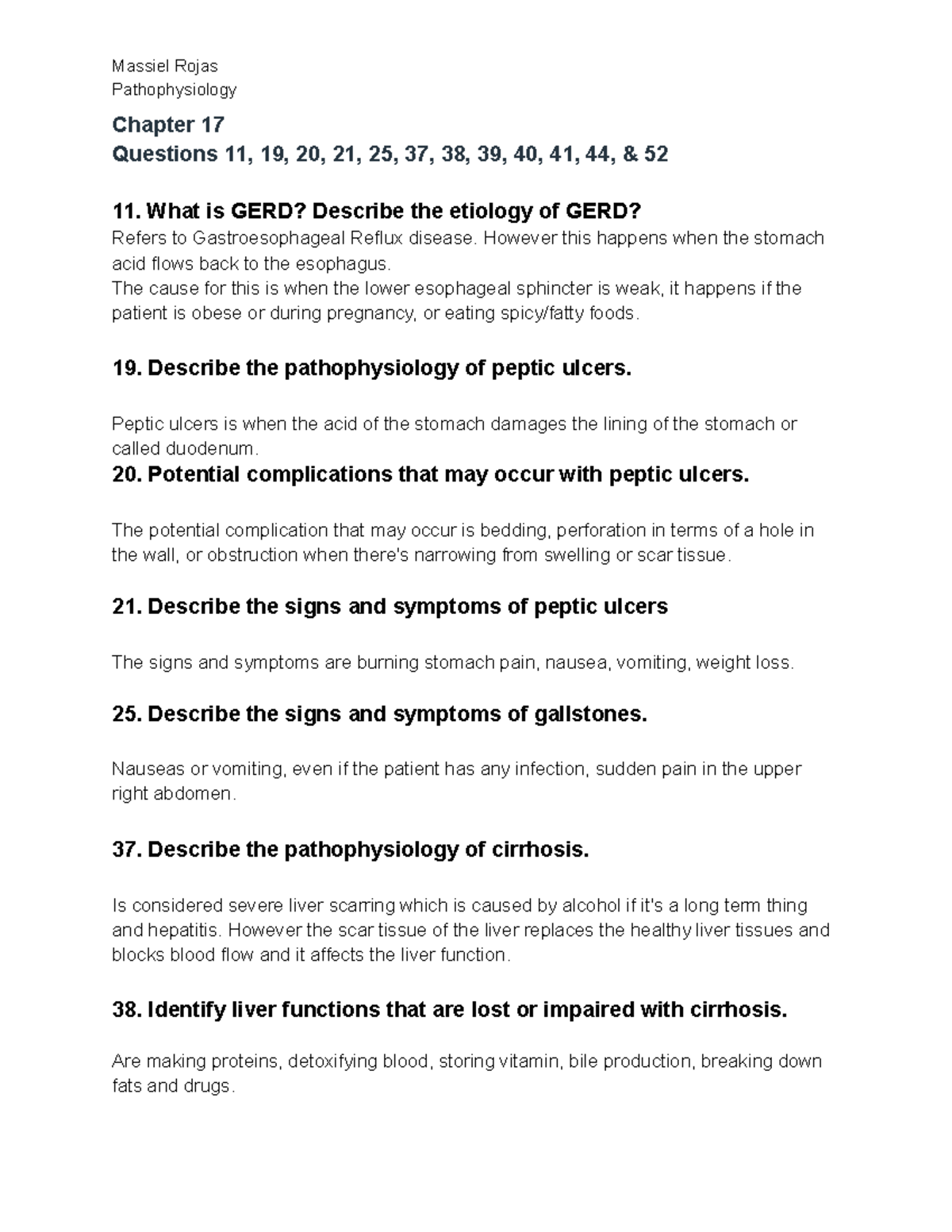 M.R. Pathophysiology Study Guide: Chapter 17 Q&A on Key Concepts - Studocu