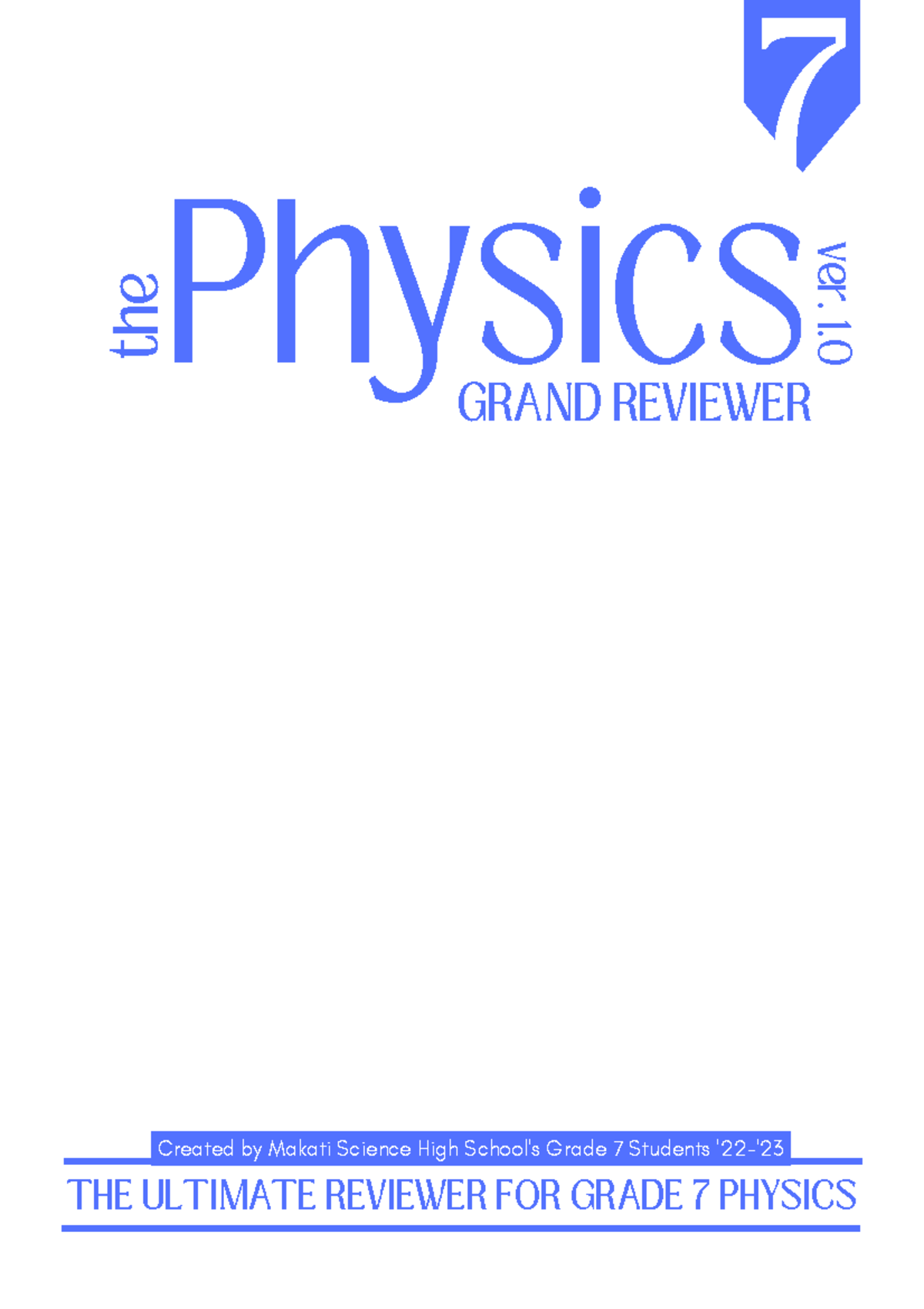 GPR-3-1 - Ultimate Grade 7 Physics Review Notes - Studocu