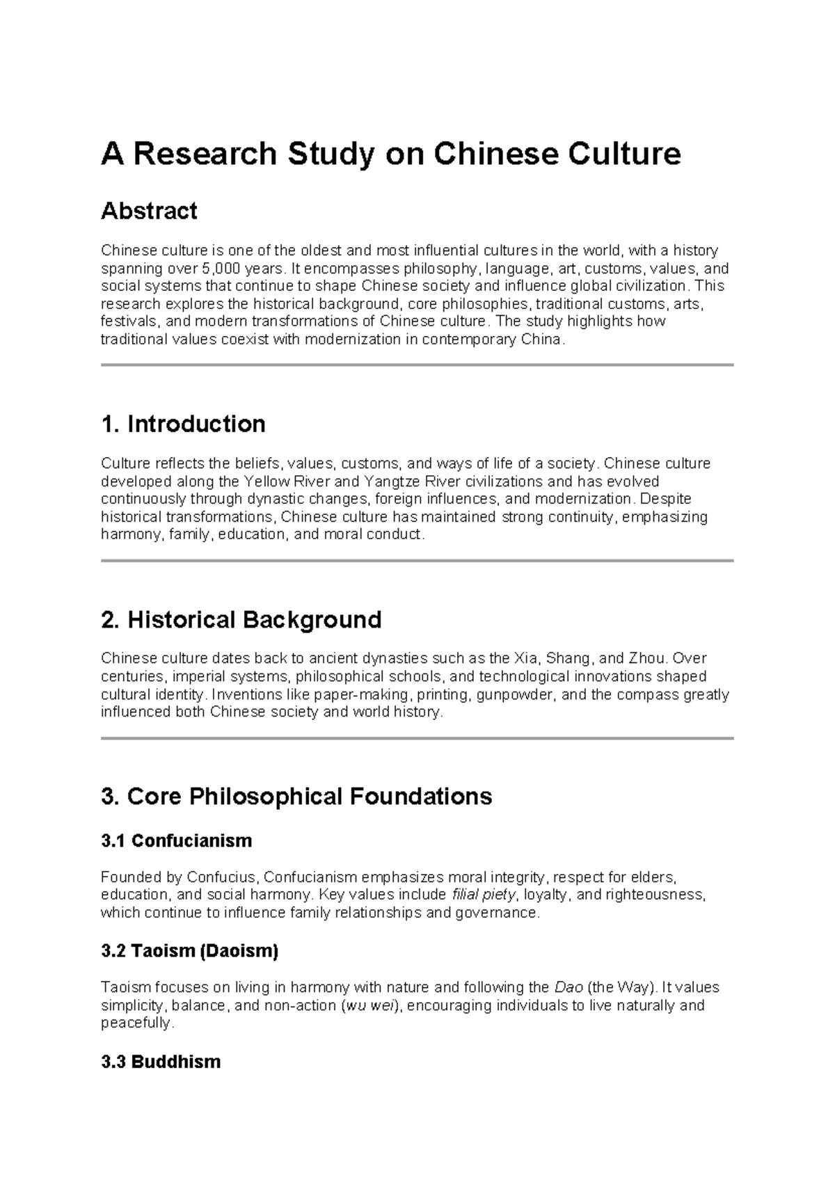 Chinese Culture: Historical Insights and Philosophical Foundations ...