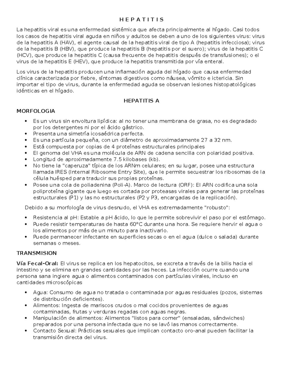 HEPATITIS: Morfología, Transmisión y Fisiopatología de VHA, VHB y VHC ...