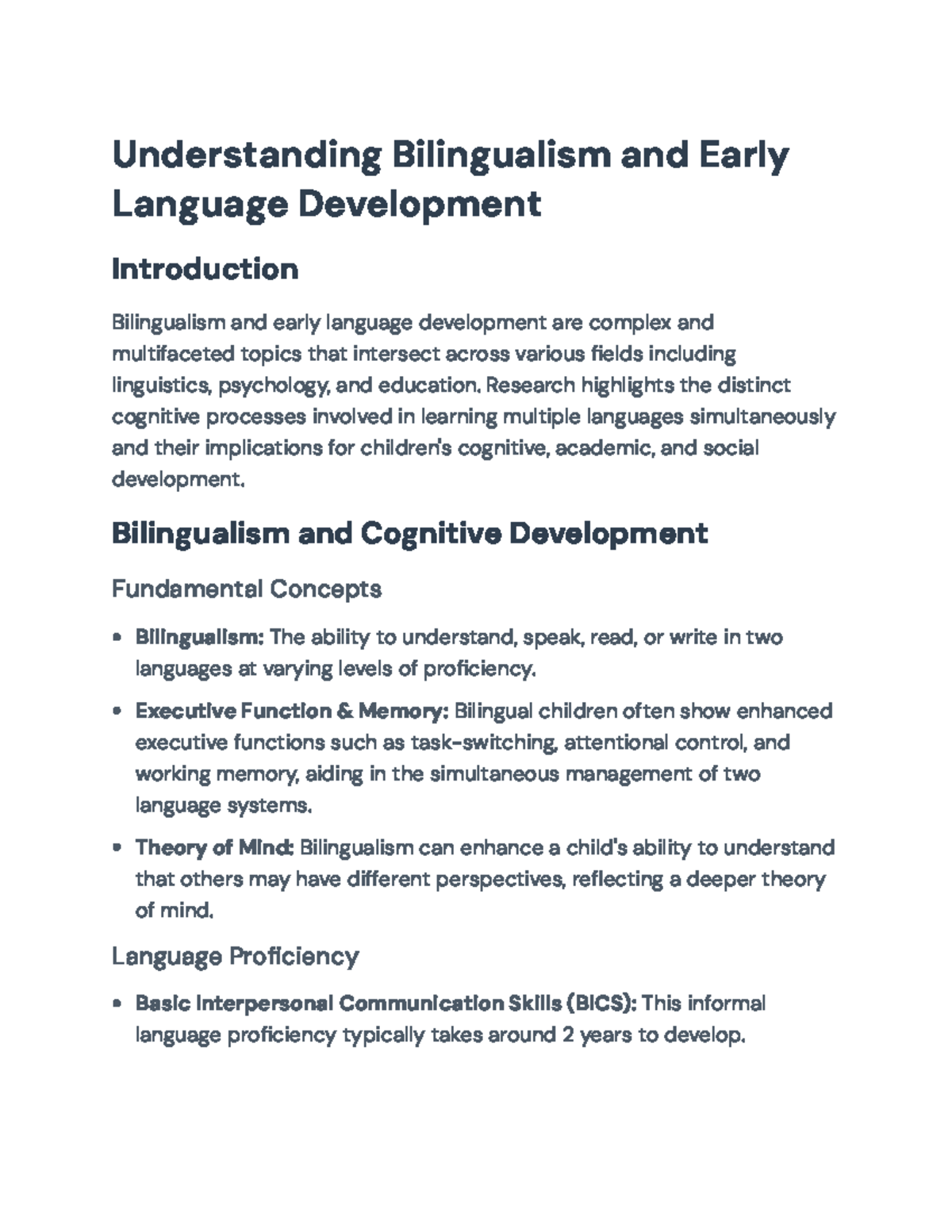 Understanding Bilingualism and Early Language Development Insights ...