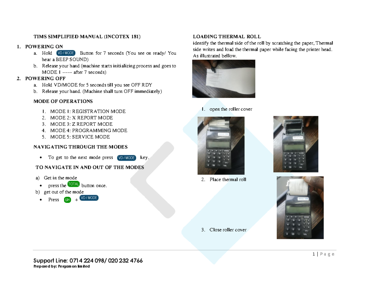 TIMS 181 Simplified Manual: Operating Instructions & Setup Guide - Studocu