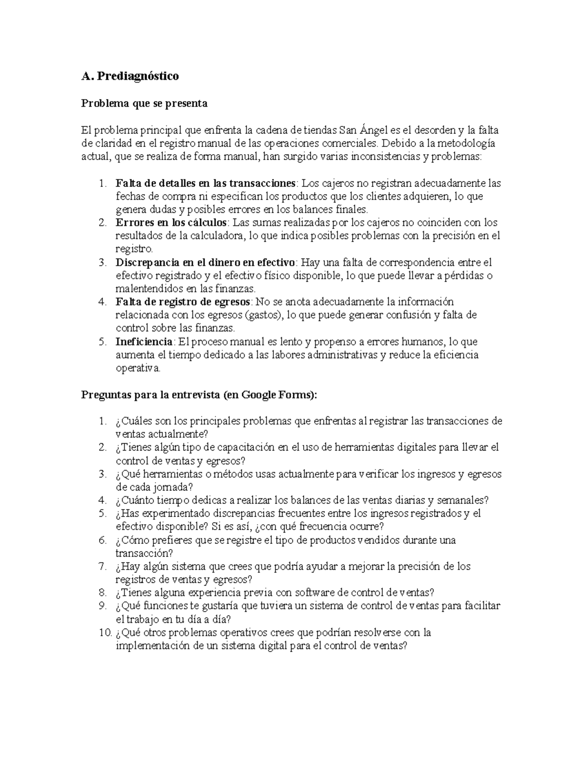 Trabajo borrador - Actividad 1: Diagnóstico y Propuestas de Mejora ...