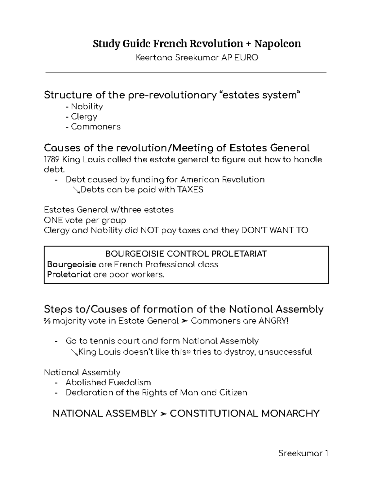 AP EURO Study Guide: French Revolution, Napoleon & Congress of Vienna ...