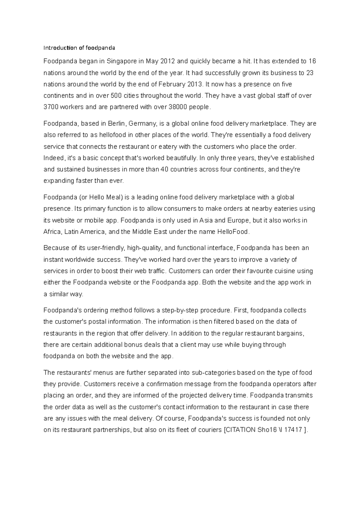 Foodpanda: A Comprehensive Overview of Its Global Food Delivery Model ...