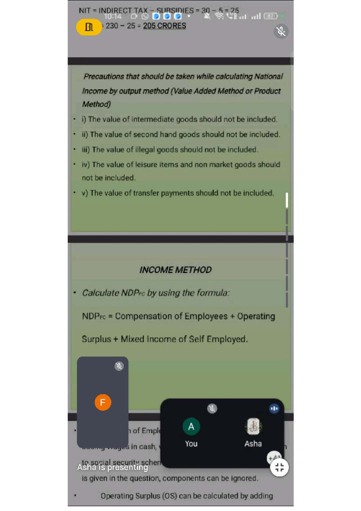 NIT Class 12 National Income Calculation Methods and Precautions - Studocu