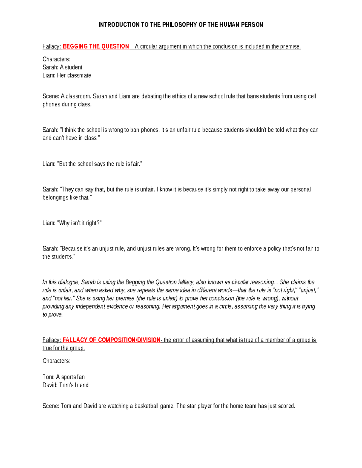 Types of Fallacies in Philosophy: A Study Guide (PHIL 101) - Studocu