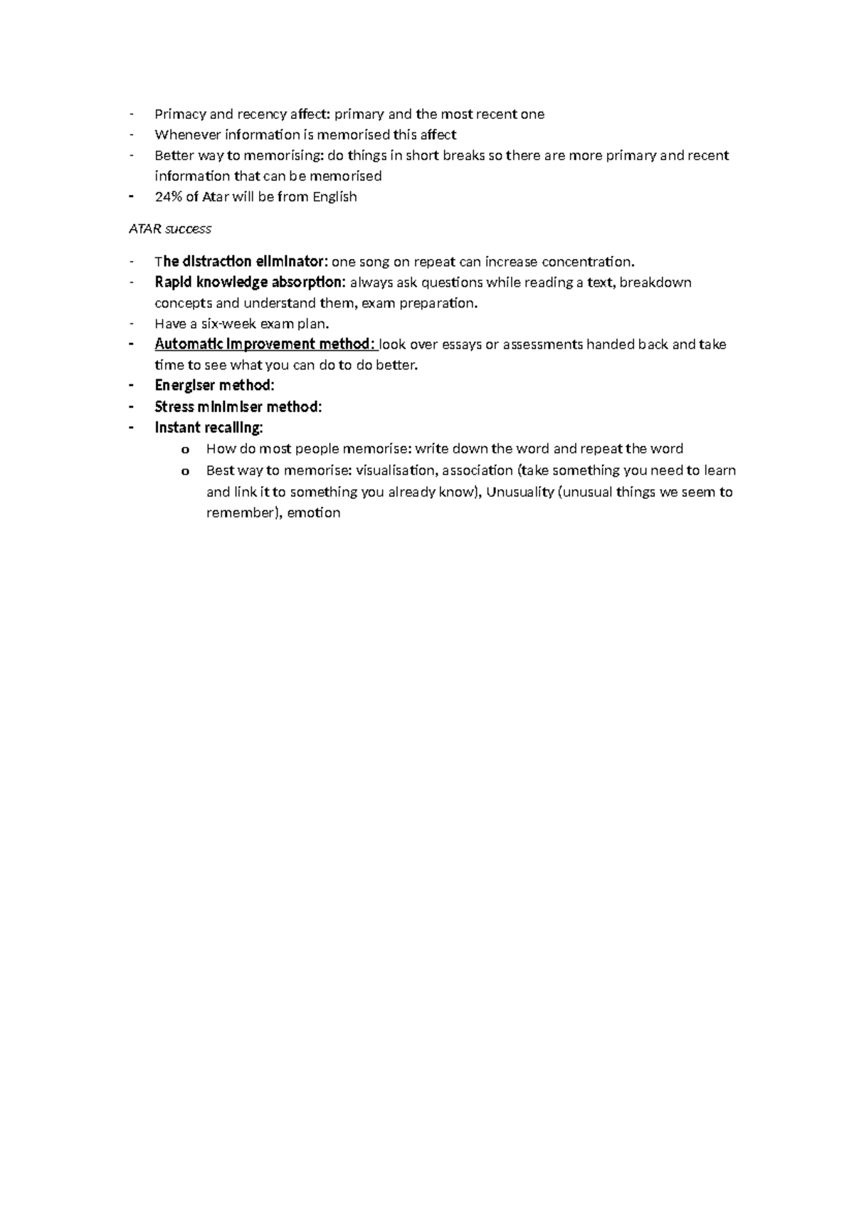 HSC Webinar Notes: Strategies for Effective Memorization Techniques ...