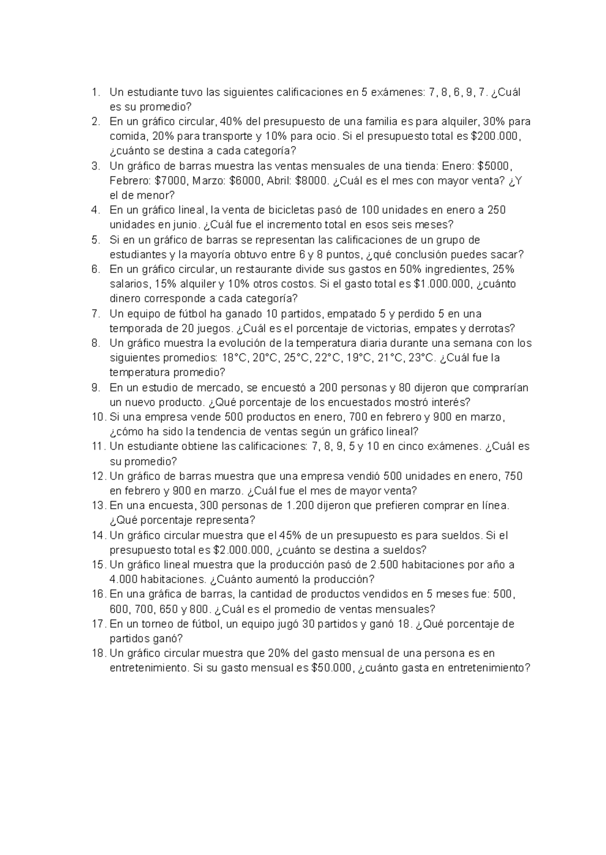 Ejercicios de Matemáticas: Promedios y Gráficos (MAT101) - Studocu
