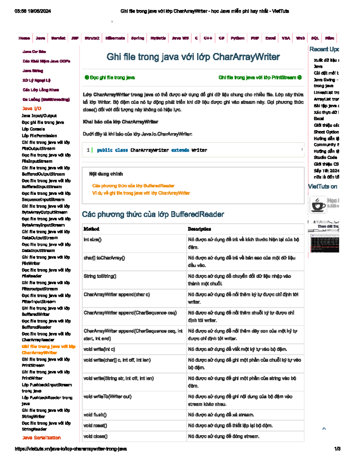Char Array Writer - java - Lập trình Java - Studocu