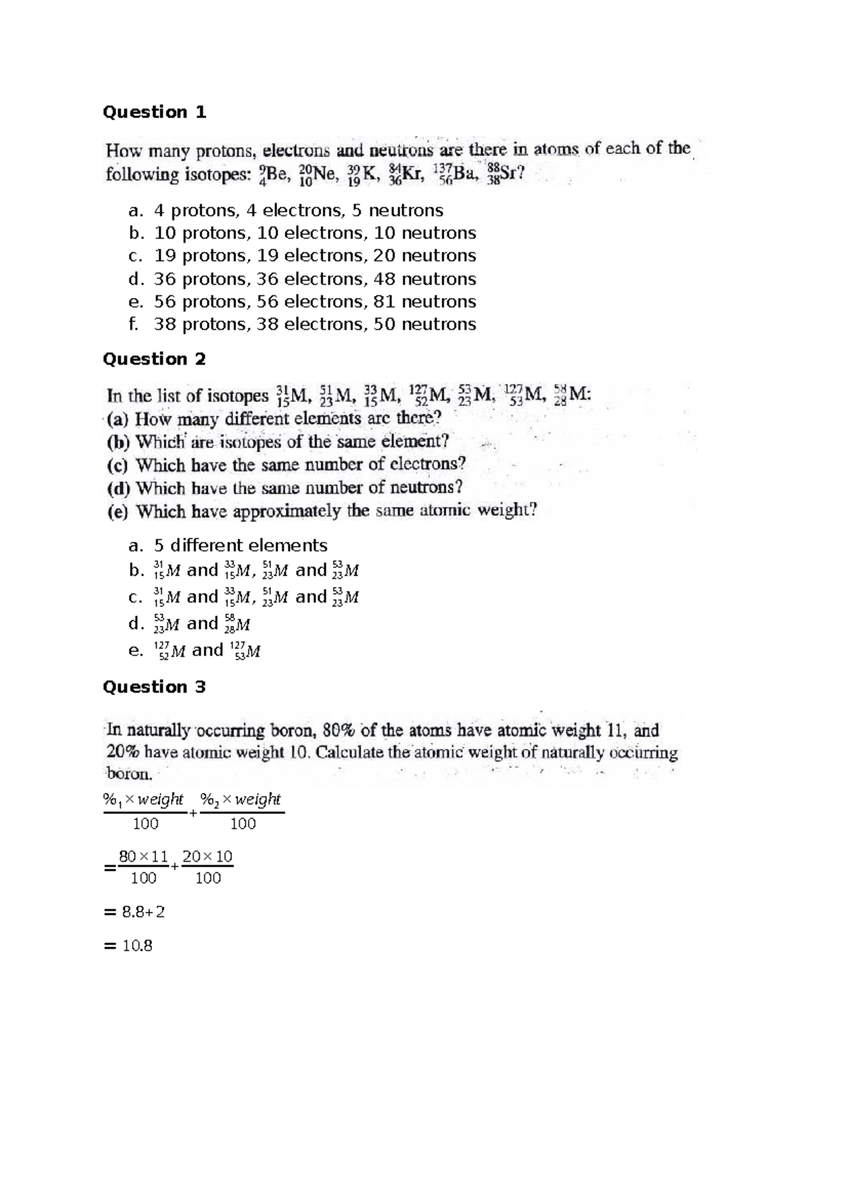Homework Sheet 2-1: Atomic Structure & Mass Calculations - Studocu