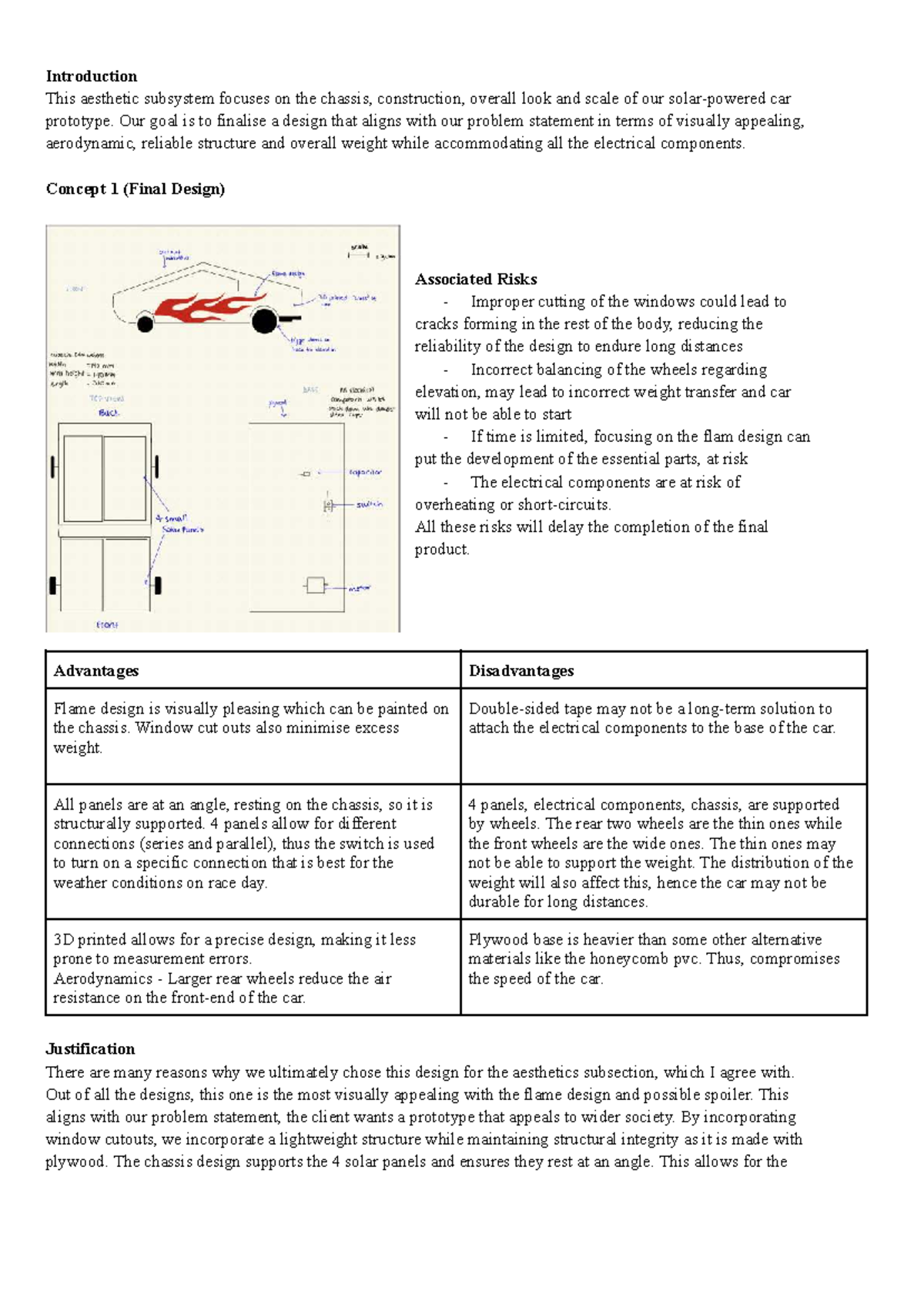 Project Plan Ind: Chassis Design & Aesthetics for Car Prototype - Studocu