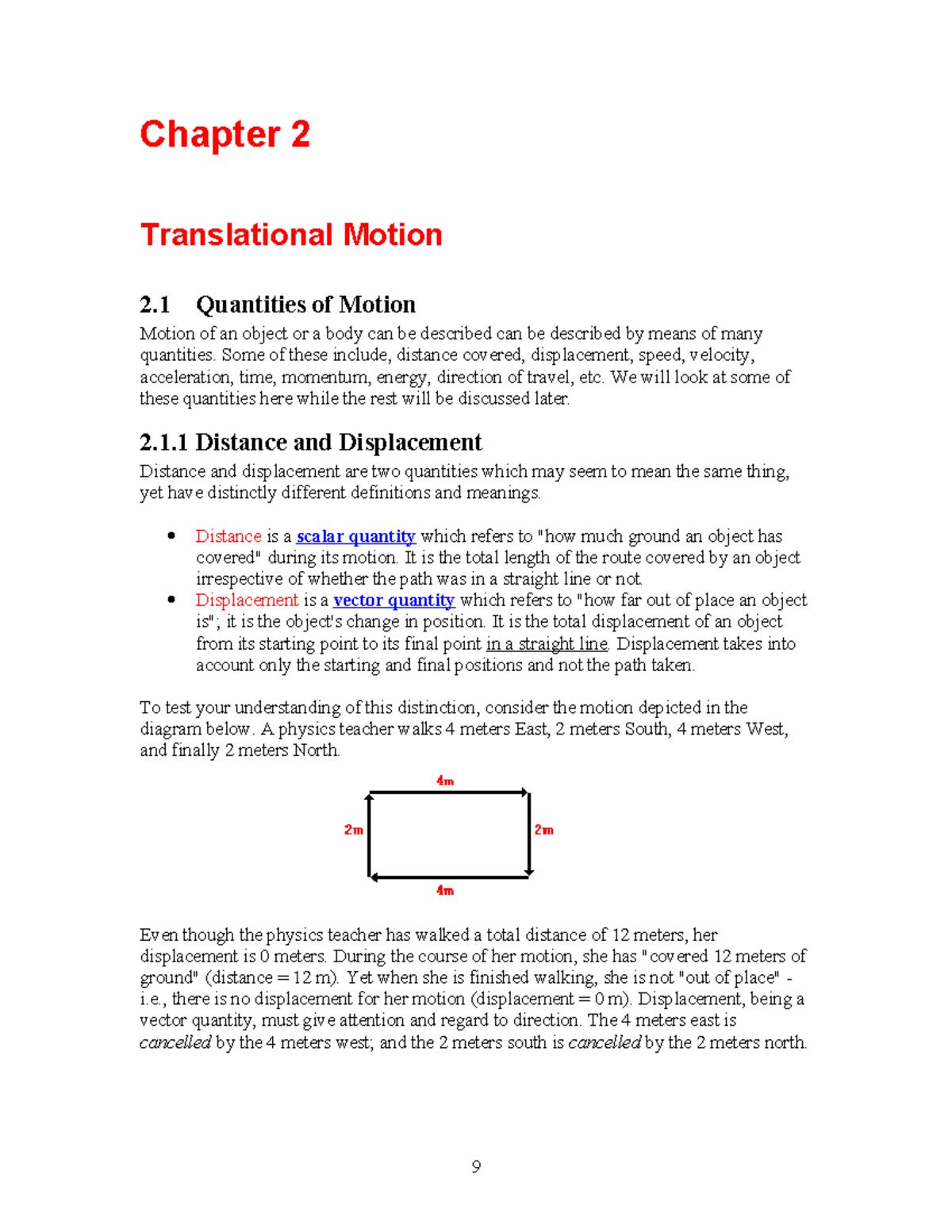 Chapter 2 - Motion: Quantities of Motion and Their Definitions - Studocu