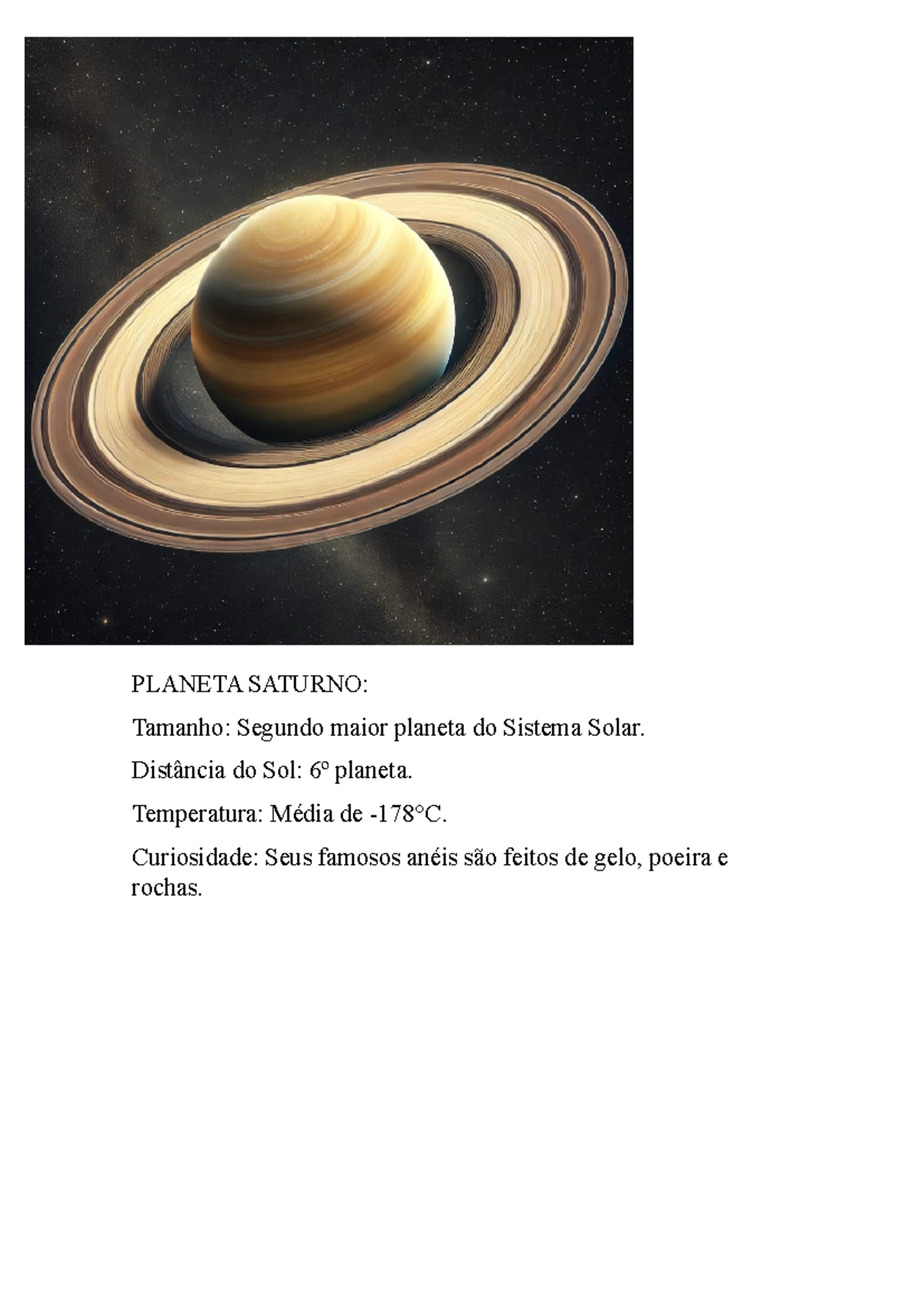 Atividade de Ciências: Planetas do Sistema Solar e suas Características - Studocu