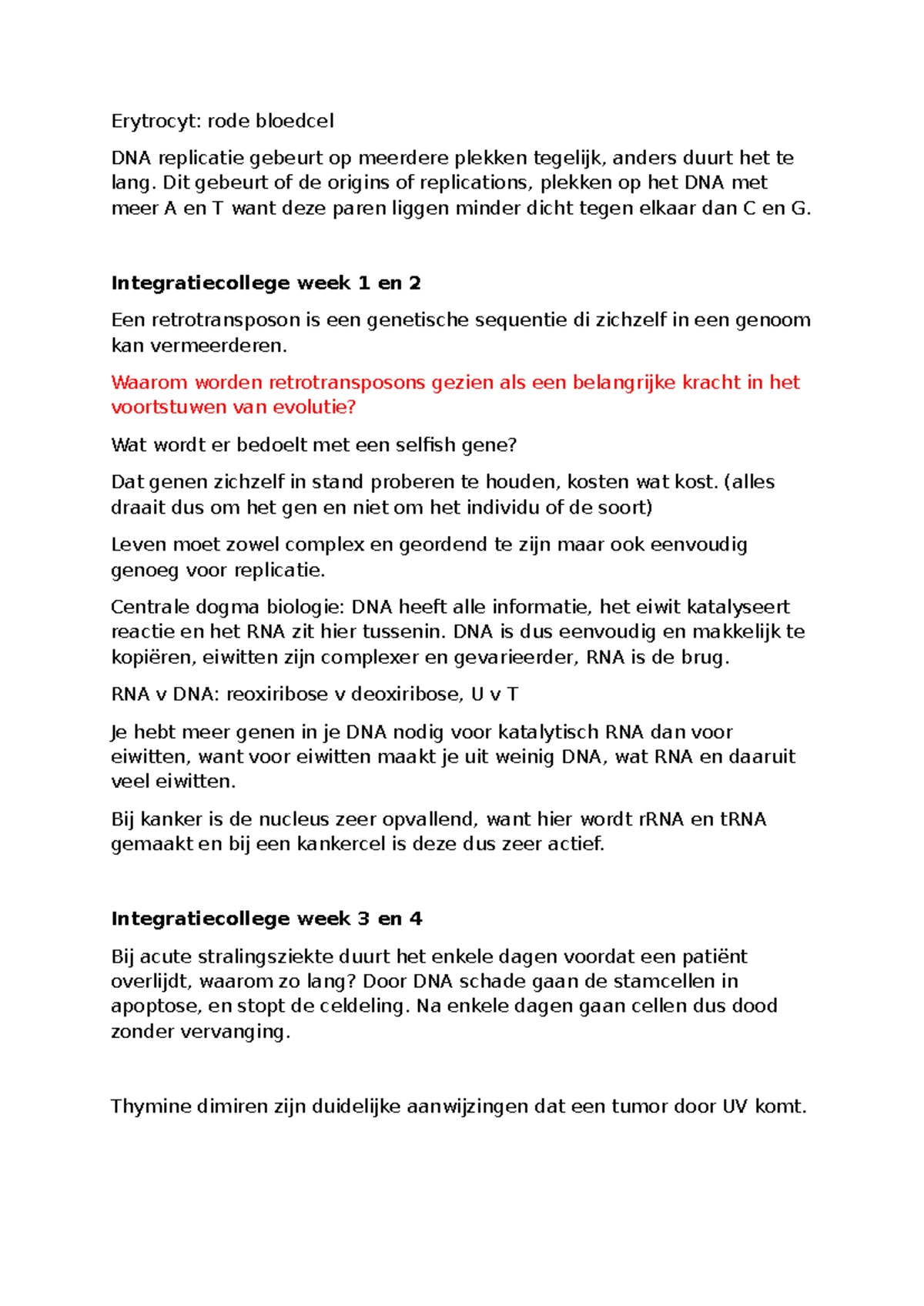 Integratiecollege Aantekeningen: DNA Replicatie, Mutagenen en Kanker ...