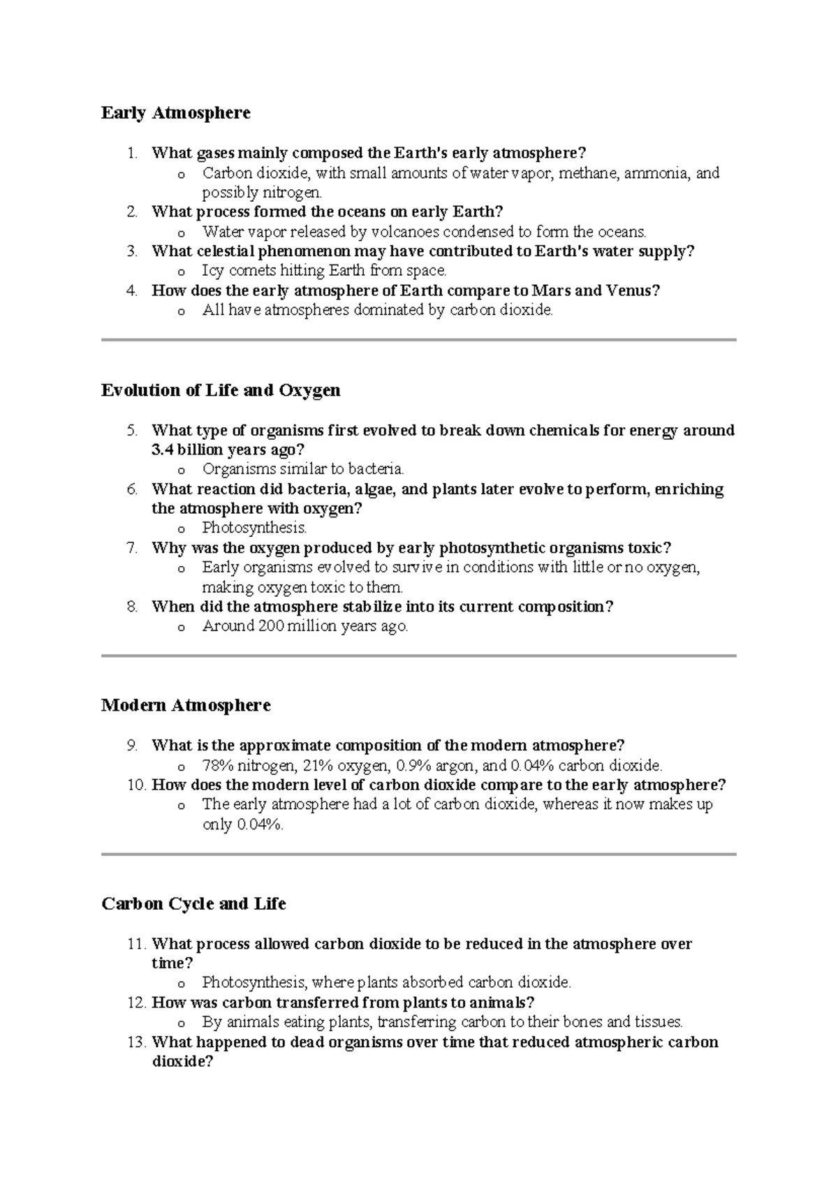 Early Atmosphere - Early Atmosphere What gases mainly composed the ...
