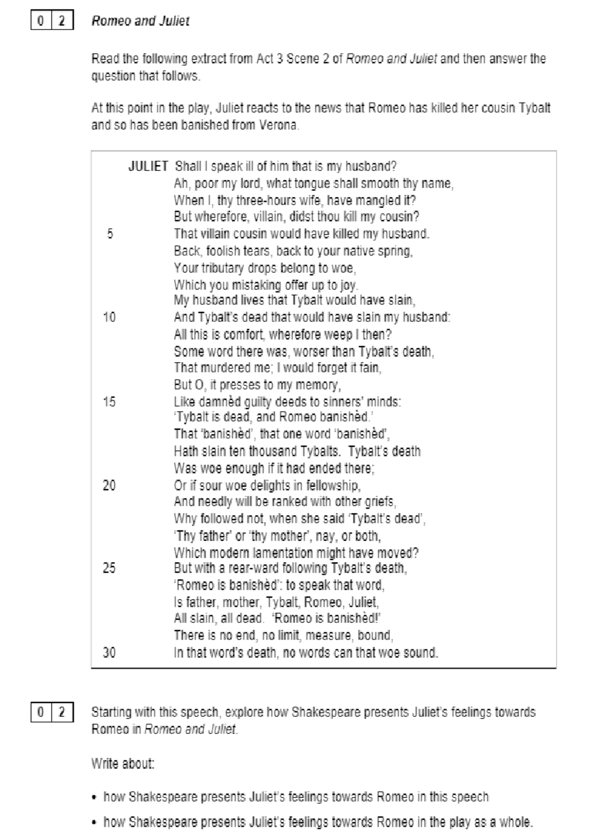 Romeo and Juliet 2023 AQA GCSE Exam Questions and Answers - Studocu