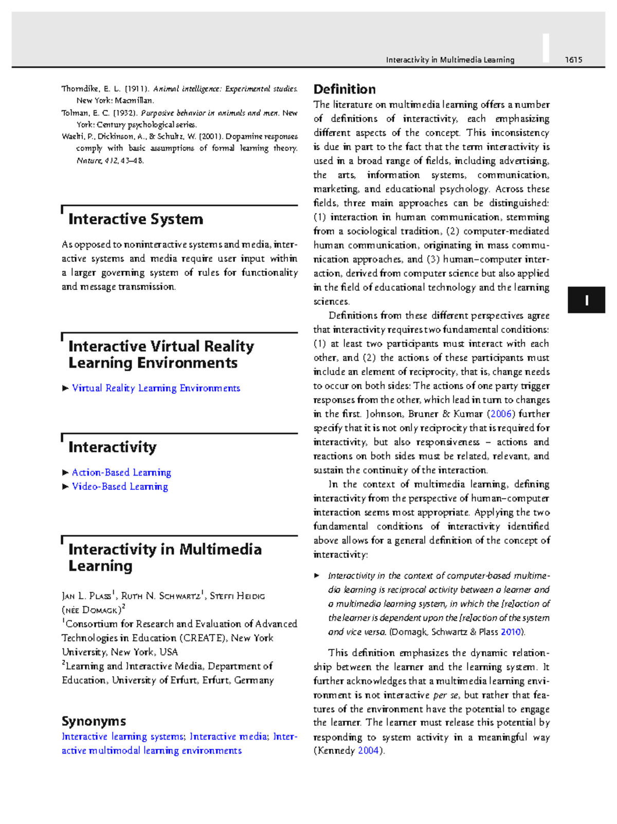 Interactivity in Multimedia Learning: Theoretical Insights and ...