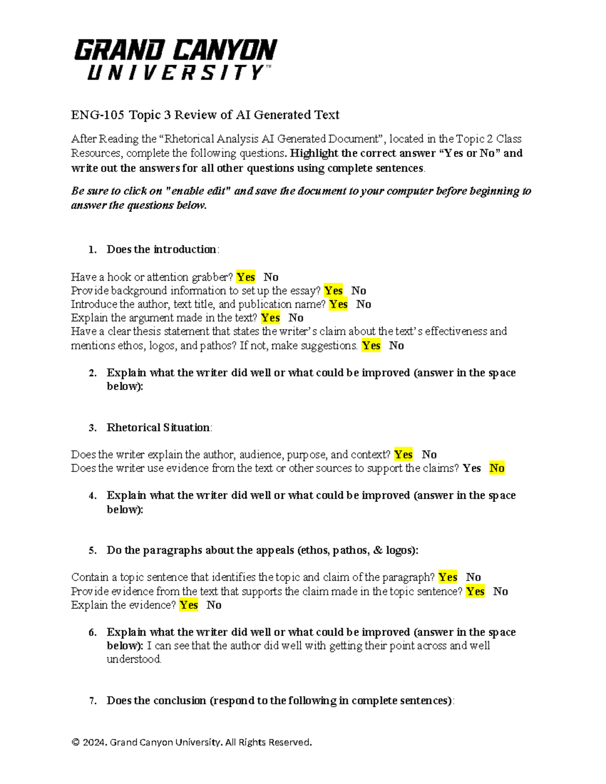 ENG-105ONL-T3-Rhetorical Analysis Review of AI-Generated Text - Studocu