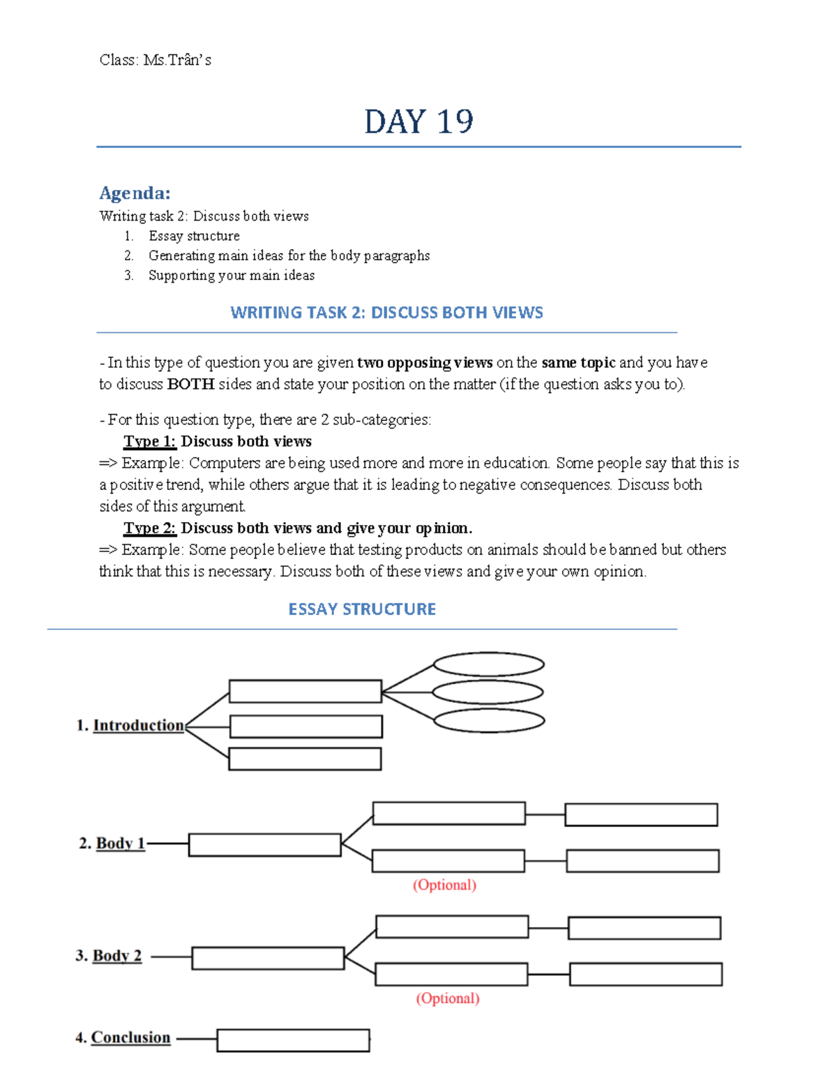 Day 19: Discuss Both Views - Writing Task 2 Guide - Studocu