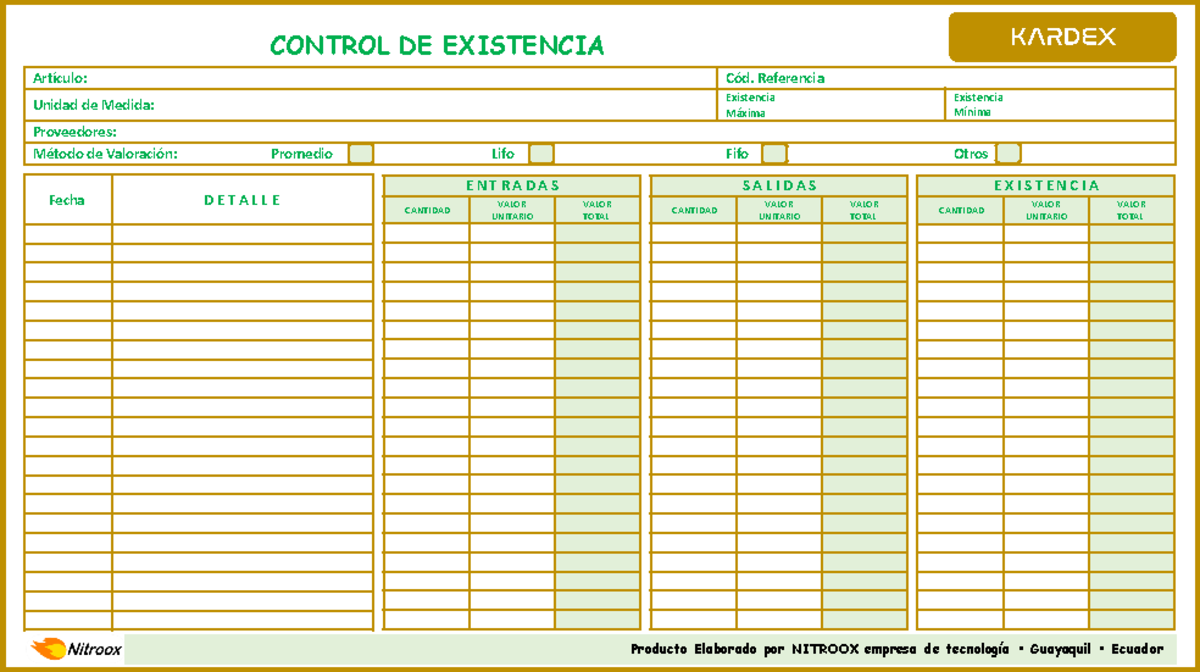 Formato kardex-1 - Kardex - Contabilidad Financiera - Artículo: Cód ...