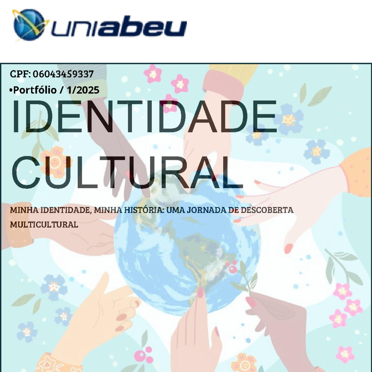 Portfólio de Identidade Cultural de Jamelly Silva - Uniabeu - Studocu