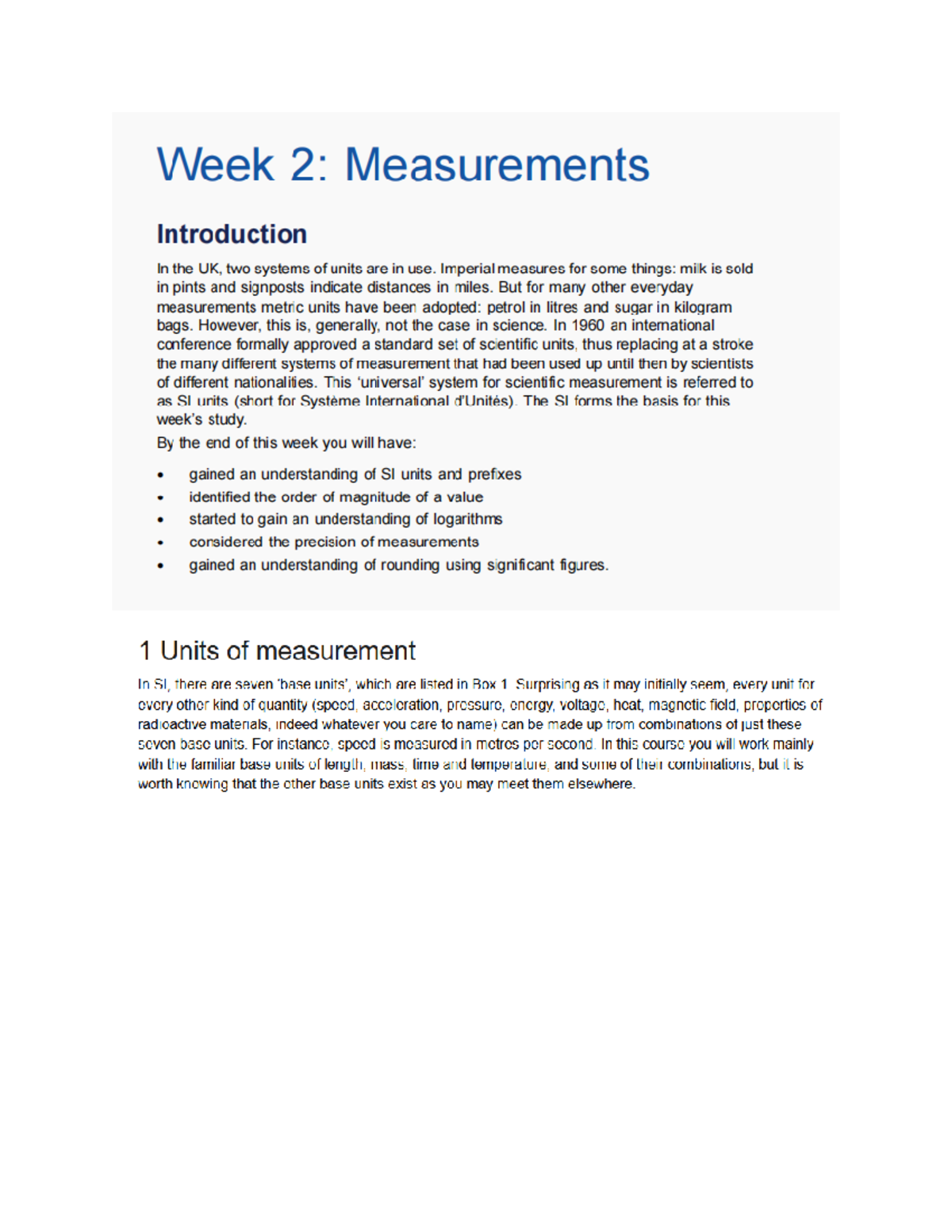 Measurements - Math Measurement notes - Week 2: Measurements ...