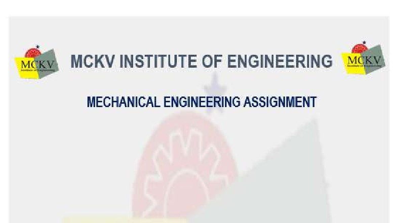 MCKV AUE701 Industrial Engineering Assignment by Soumen Bhunia - Studocu