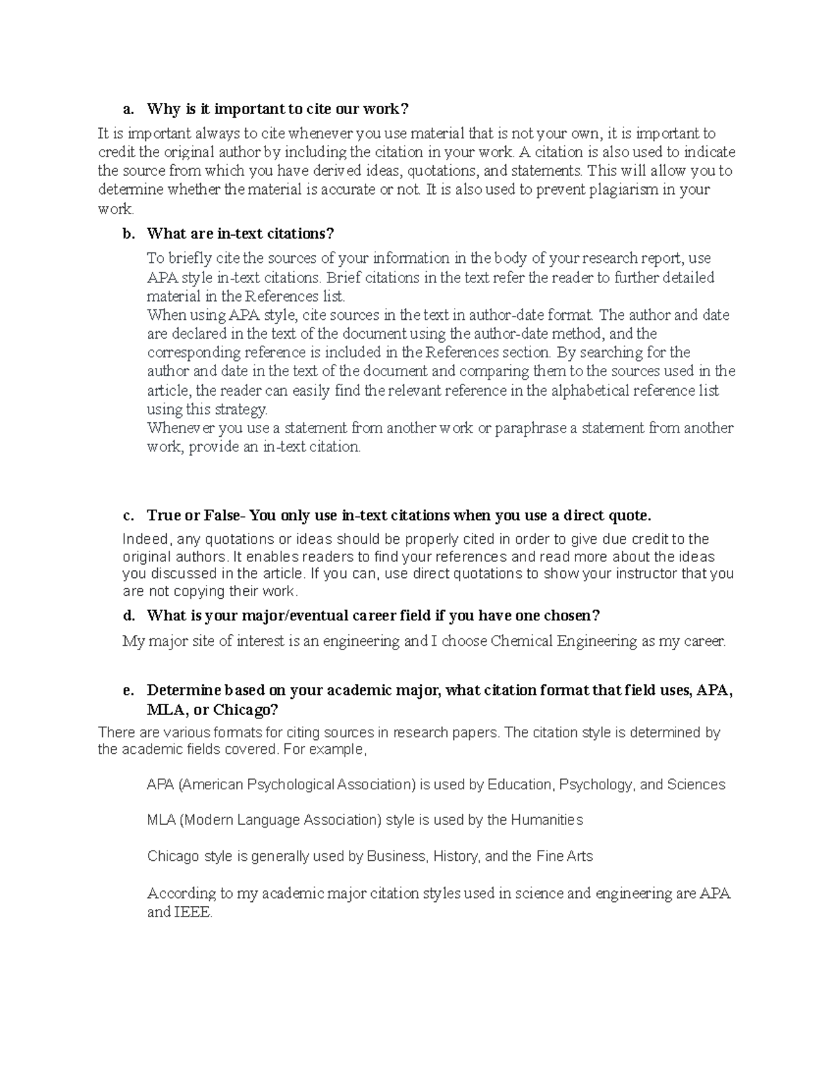 Assignment 8: Understanding Citation Importance & Formats - Studocu