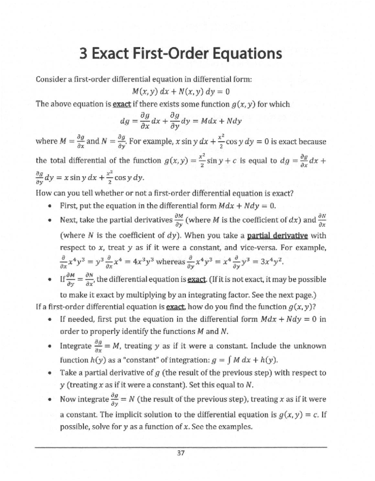 3-Exact Differential Equations: Techniques and Examples (MATH 101 ...