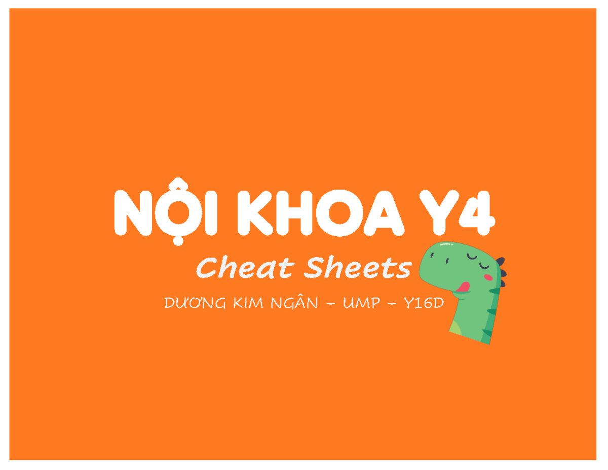 NỘI Y4 - Cheat Sheets về Suy Tim và Bệnh Mạch Vành - Studocu