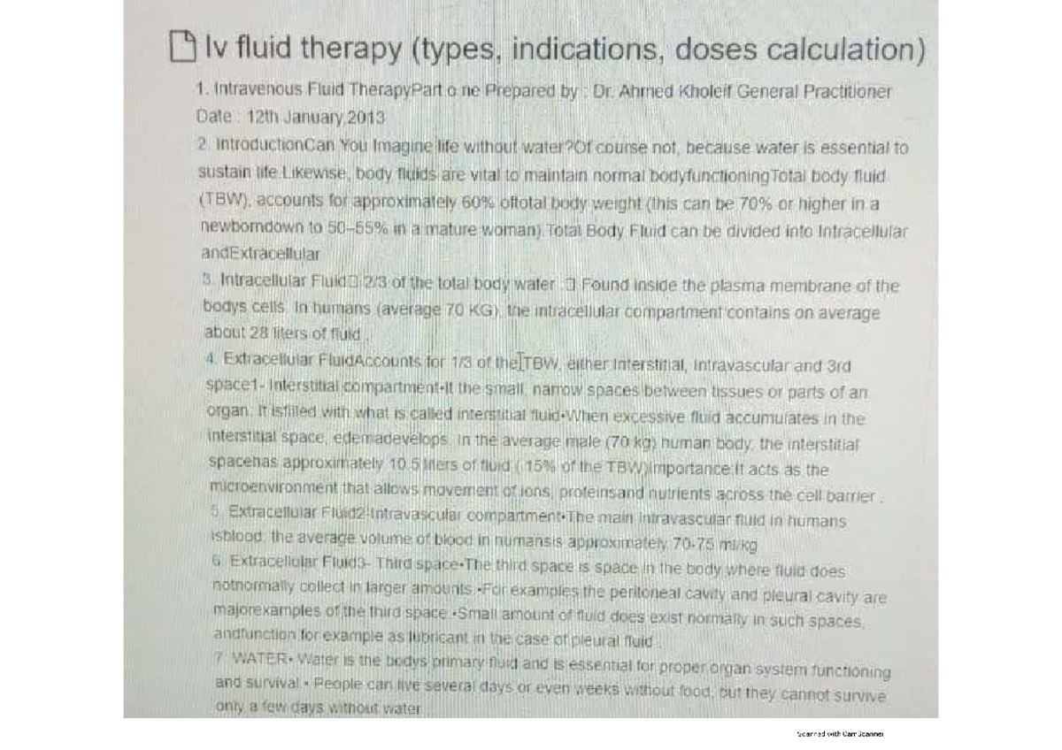 Intravenous Fluid Therapy: Types, Indications & Dosage Calculations ...