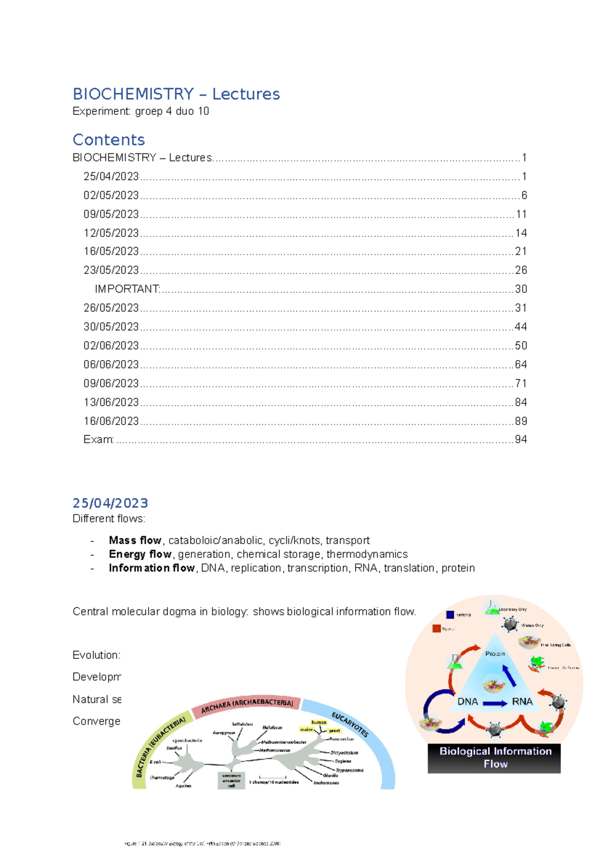 Biochemistry Lecture Notes (Course Code: BIO 101) - Class Insights ...