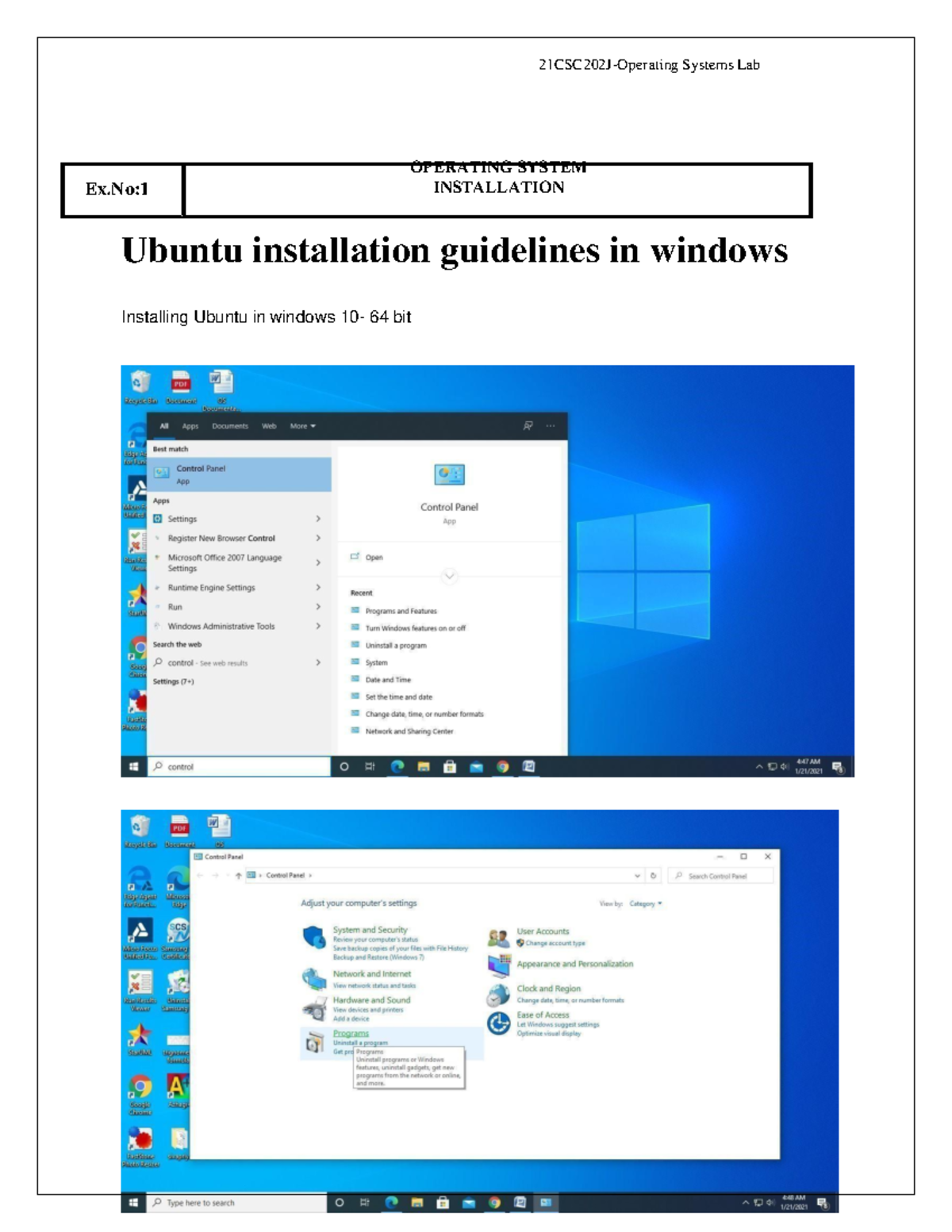 OS Lab Ex.No:1 - Ubuntu Installation & Command Line Basics - Studocu