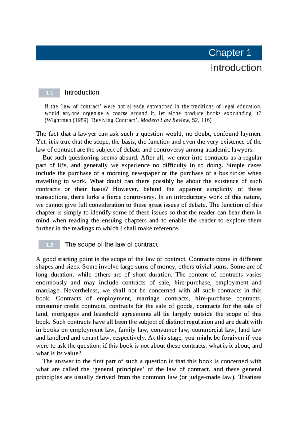 Chapter 1: Introduction to Contract Law - Ewan McKendrick - Studocu