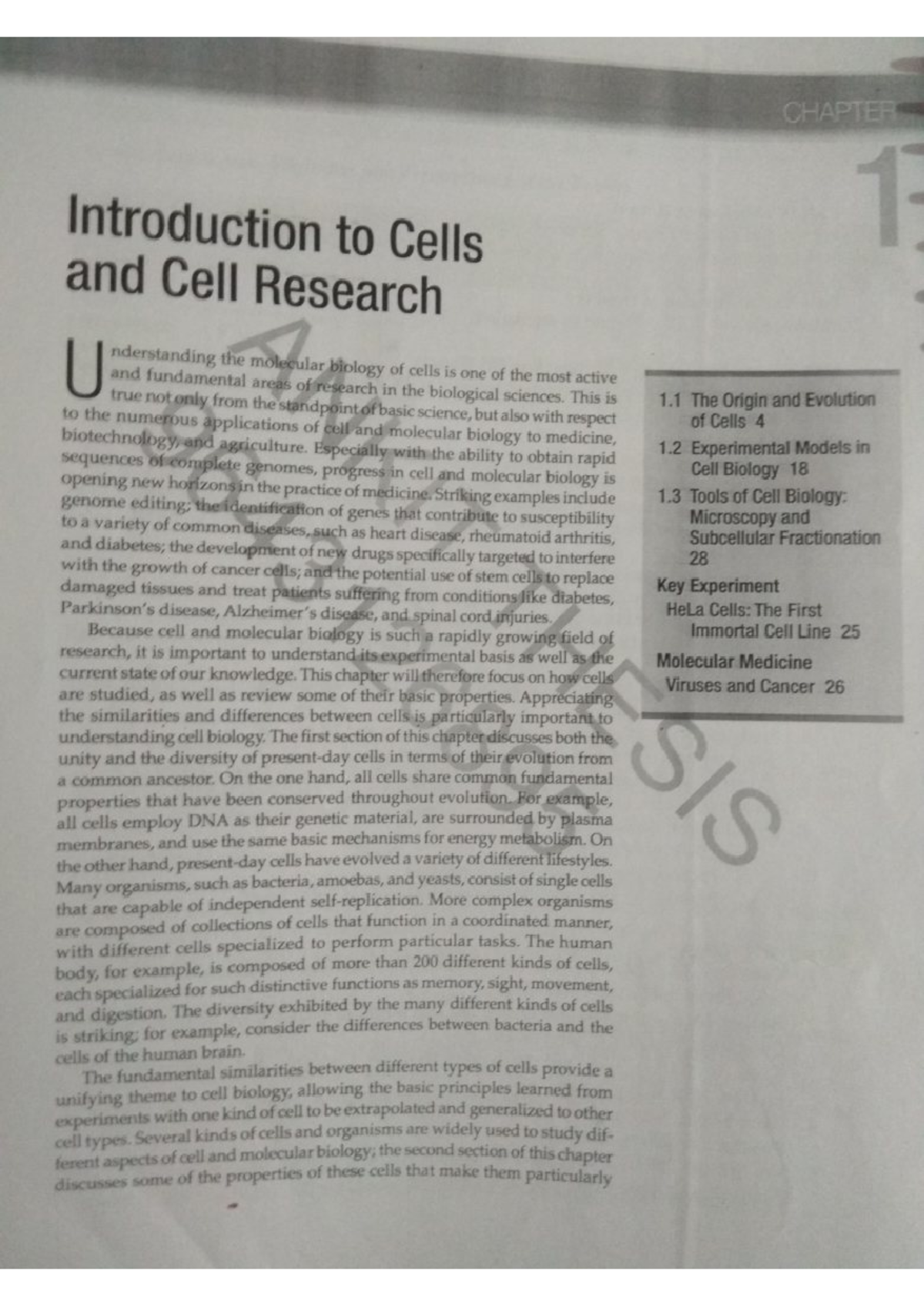 Ch1cellbiology - for DSC cell biology - CHAPTER Introduction to Cells ...