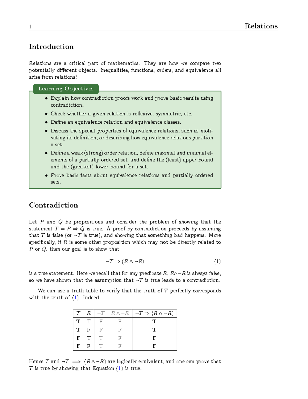 04Relations - Introduction to Mathematical Relations and Proofs - Studocu