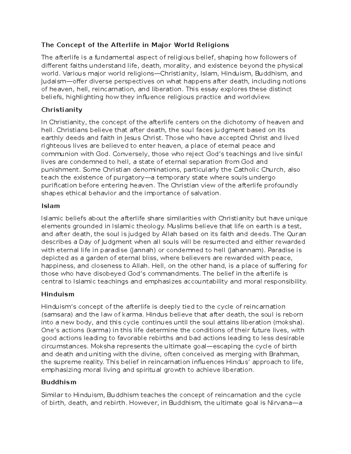 The Afterlife Concepts Across Major World Religions: Insights & Beliefs ...