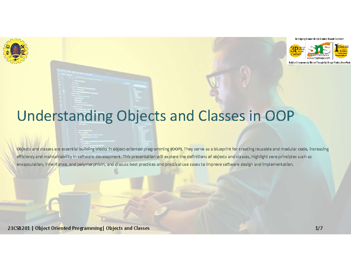 4. Objects and Classes in OOP - CS8392 Overview and Best Practices - Studocu