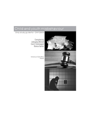 [Solved] Define the concepts child and youth misbehaviour and status ...