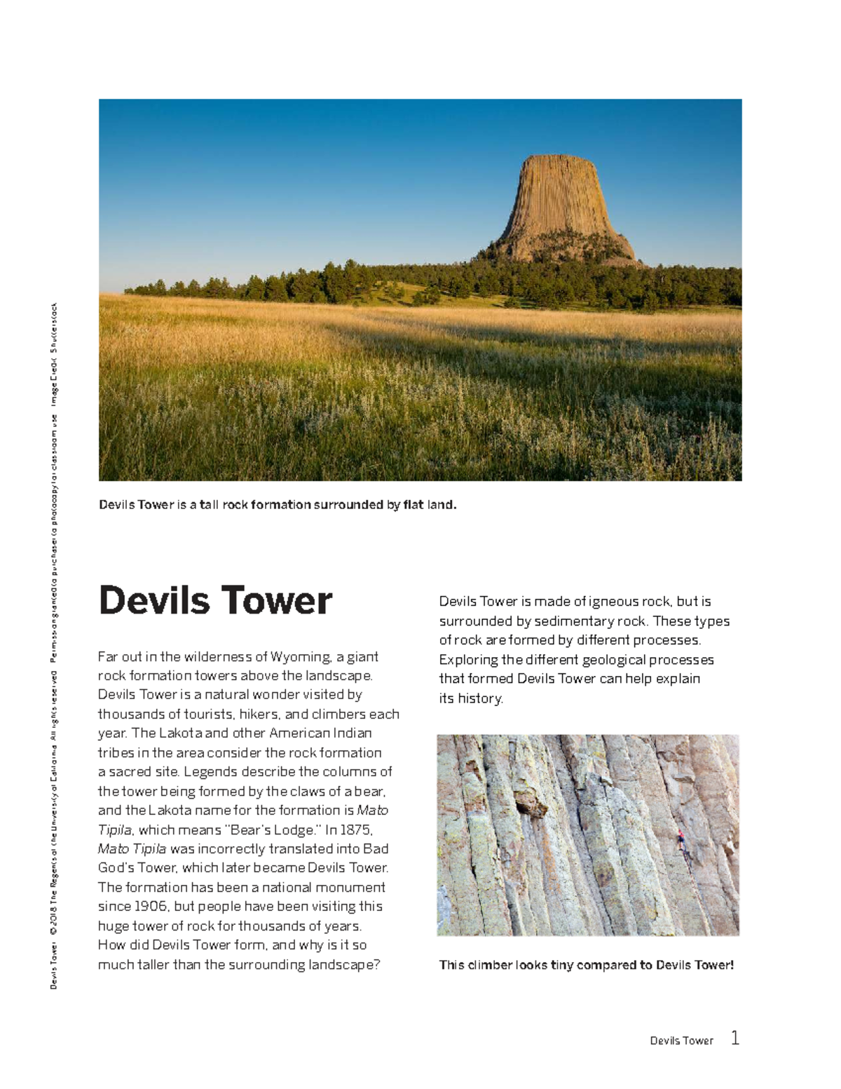 Devils Tower: Geological History and Cultural Significance - Studocu