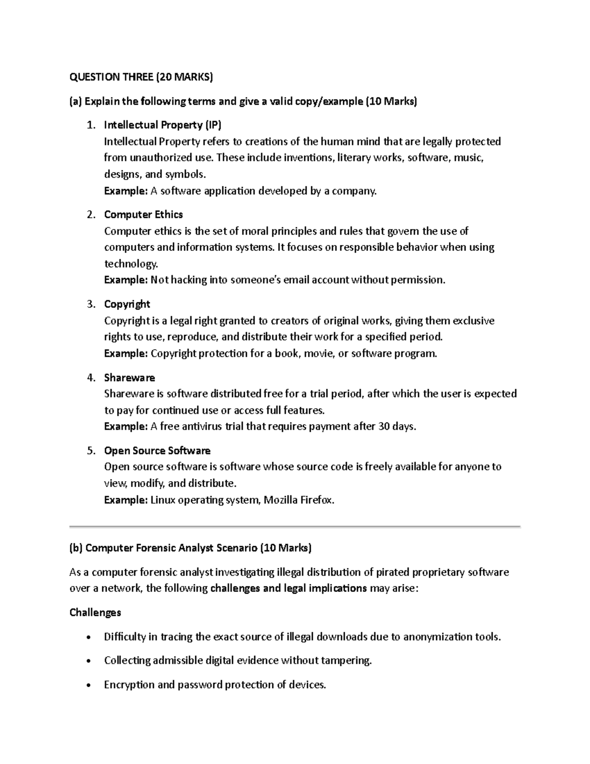 ICT Quiz Answers: Intellectual Property, Ethics, and Security - Studocu