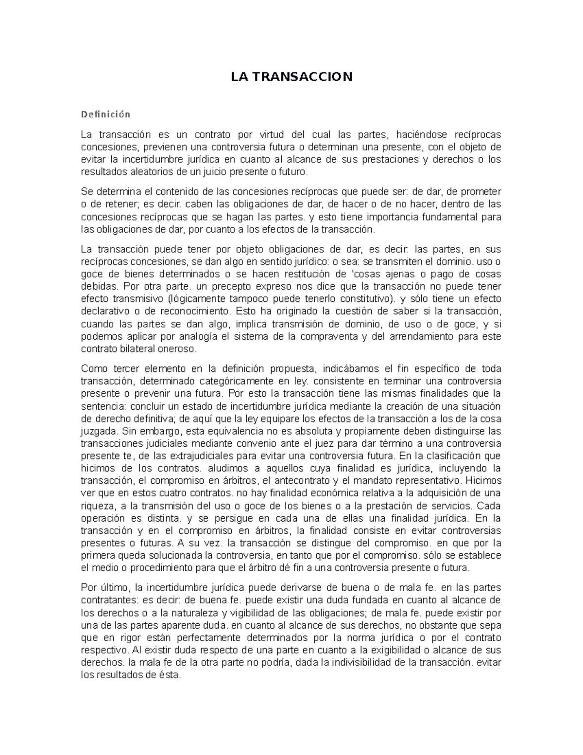 Contrato de Transacción: Definición, Características y Fundamentos ...