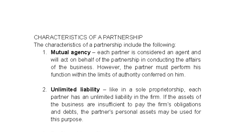 Partnership Characteristics and Classifications: A Comprehensive ...