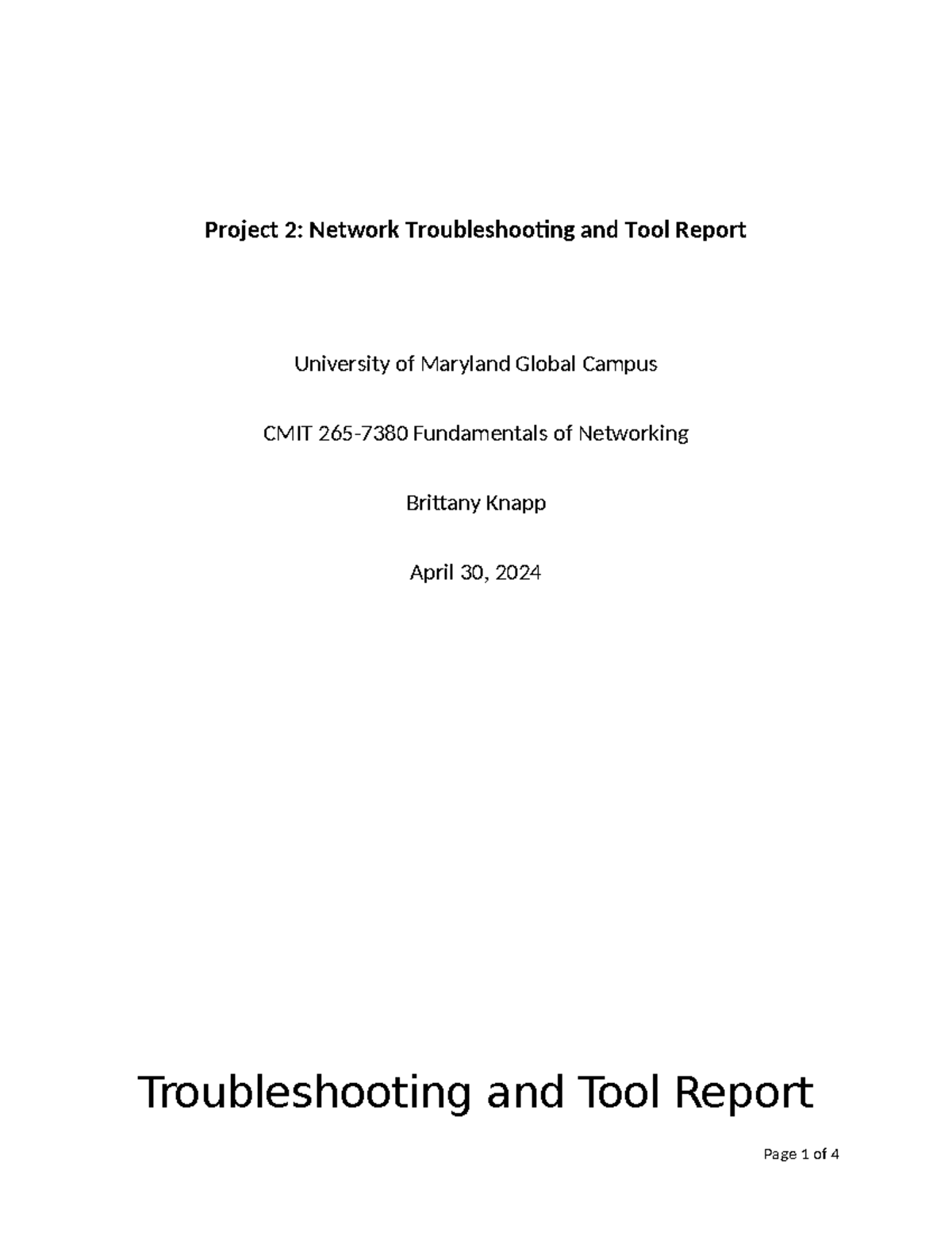 CMIT Project 2: Network Troubleshooting & Tool Report - Studocu