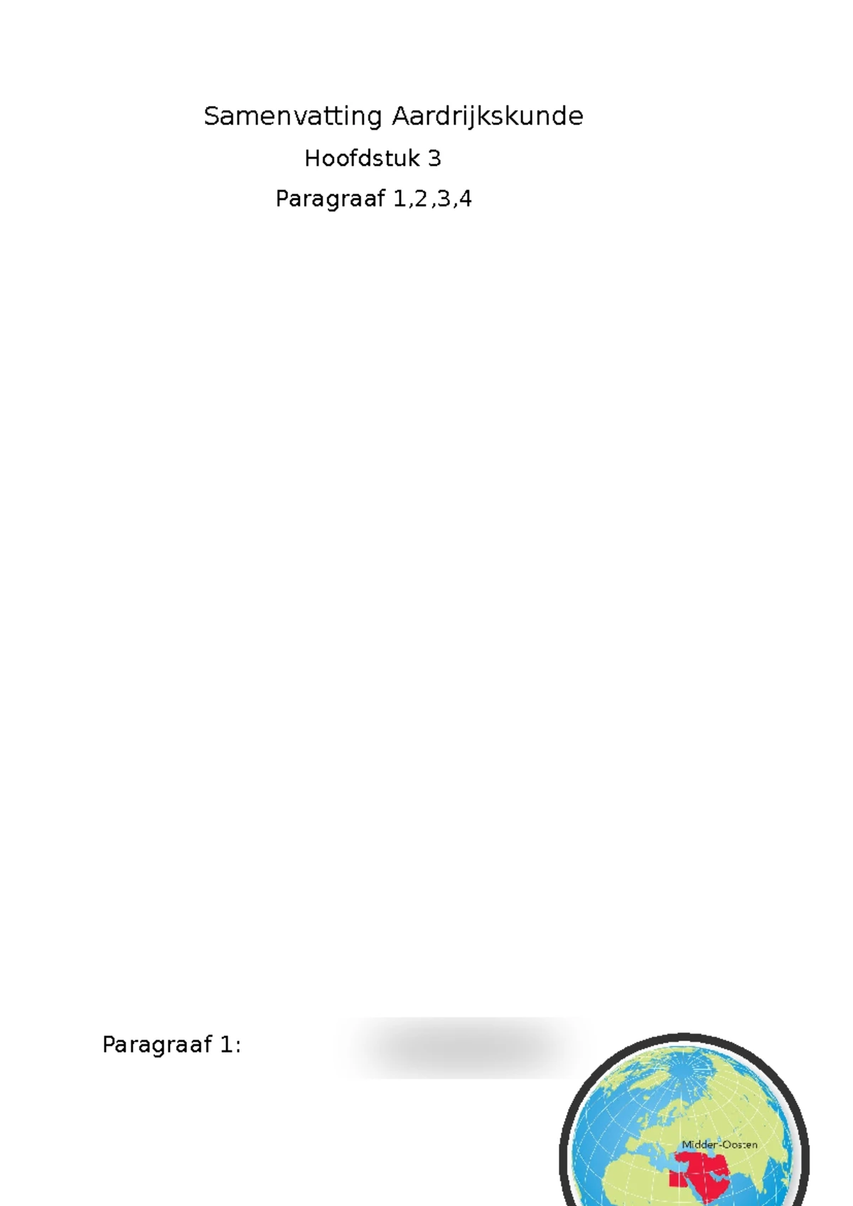 Ak begrippen - Aardrijkskunde samenvatting §1 Bevolkingsspreiding ...